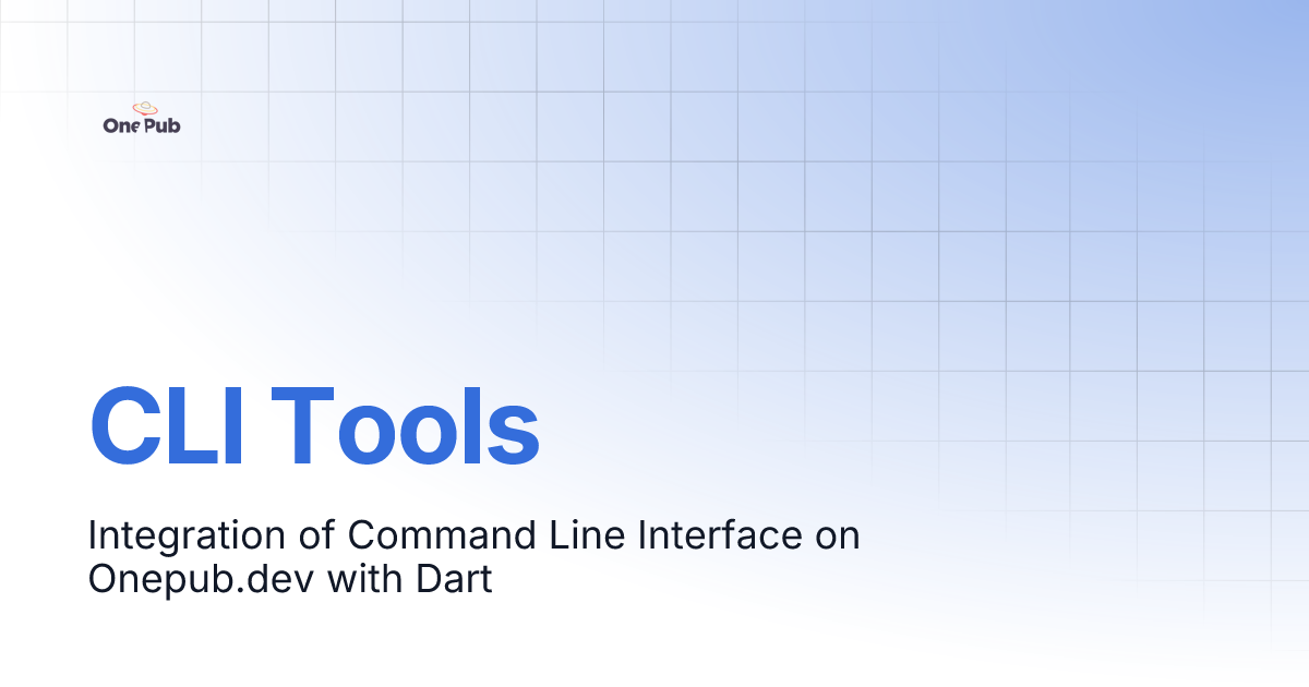 CLI Tools | onepub.dev
