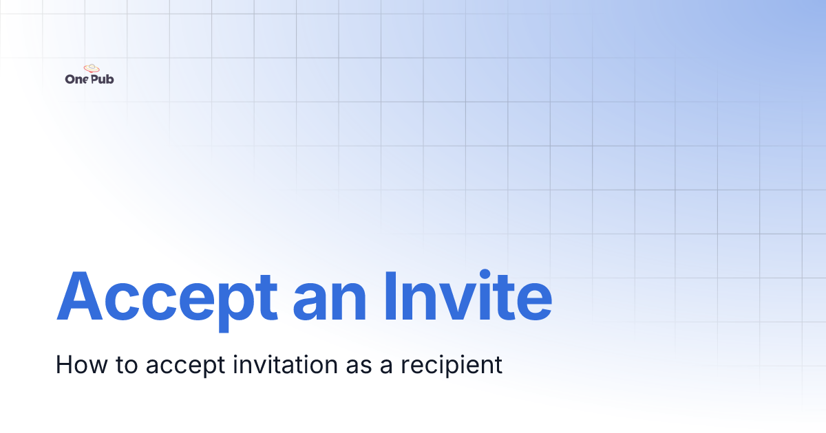 Accept an Invite | onepub.dev